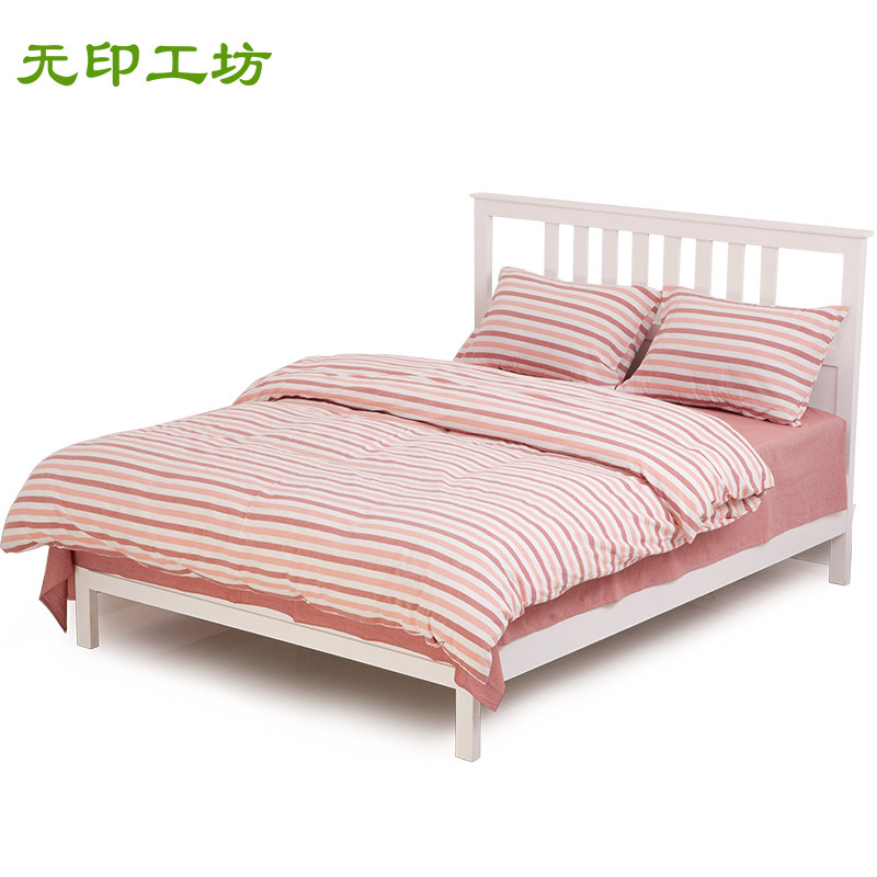 无印工坊良品纯棉四件套全棉床单被套水洗棉四件套简约床上用品