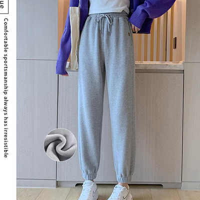 美式灰色裤子男女秋冬款加