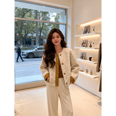 韩系保暖棉服女秋季新款温柔风百搭显瘦气质甜美减龄外套QD12046