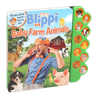 Blippi: Baby Farm Animals  布里皮：农场上的10种声音 幼儿启蒙 发声书进口原版英文书籍