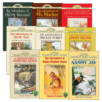 英文原版 Dover Children's Thrift Classics 桑顿·伯吉斯动物故事书 The Adventures of系列9册 英文版 进口英语原版书籍