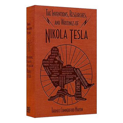 英文原版 The Inventions Researches and Writings of Nikola Tesla 尼古拉·特斯拉的发明 研究和著作 软精装皮质封面词云经典
