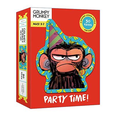 英文原版 Grumpy Monkey Party Time Puzzle 暴怒猴派对时间 拼图 儿童趣味益智游戏 英文版 进口英语原版书籍