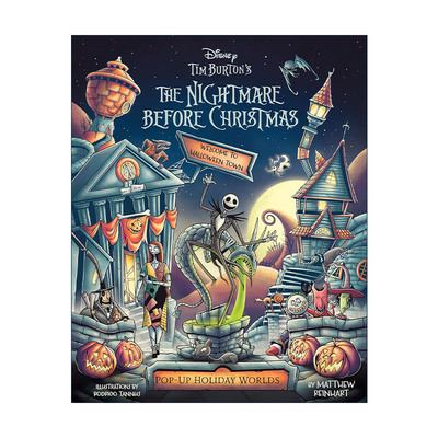 英文原版 The Nightmare Before Christmas 圣诞夜惊魂 万圣节镇 精装立体书 英文版 进口英语原版书籍