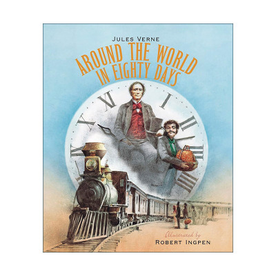 英文原版 Around the World in Eighty Days 罗伯特·英潘名著插画系列 八十天环游地球 精装 英文版 进口英语原版书籍