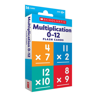 英文原版 Flash Cards Multiplication 0-12 学乐儿童闪卡盒装 乘法0-12 英文版 进口英语原版书籍