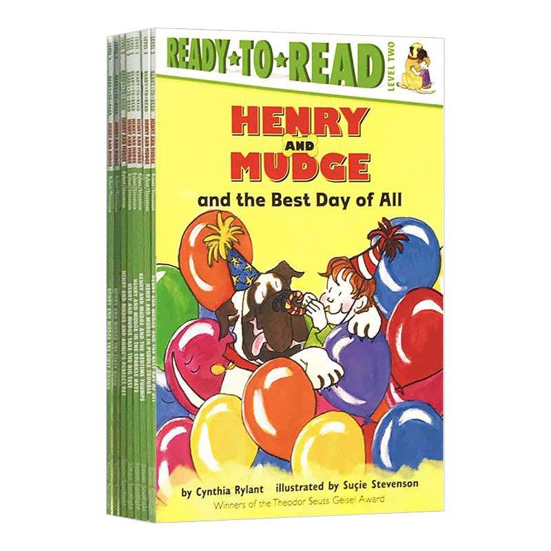Ready To Read英文原版汪培珽第二阶段进口书籍 Henry and Mudge系列亨利和玛吉8本套装 5-12岁儿童情商管理读物桥梁 ...