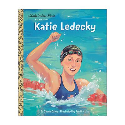 英文原版 Katie Ledecky A Little Golden Book Biography 凯蒂·莱德基 游泳运动员 儿童传记绘本 兰登书屋精装小金书 英文版