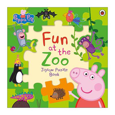 英文原版 Peppa Pig Fun at the Zoo Jigsaw Puzzle Book 小猪佩奇 动物园玩耍 大开本拼图活动书 英文版 进口英语原版书籍