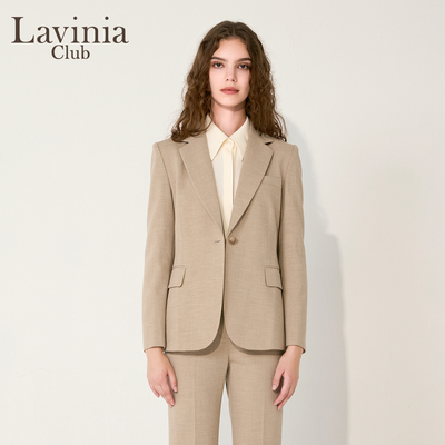 Lavini2025秋新款通勤职业一粒扣收腰气质老钱风西装外套女B55W09