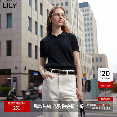 LILY莱赛尔短袖简约通勤针织衫