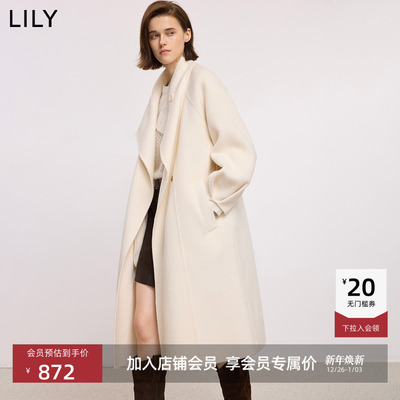 LILY长款简约风高级感毛呢外套