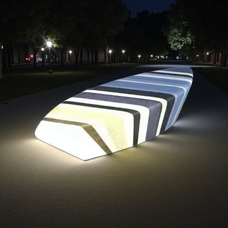 发光船凳造型景观灯创意LED灯带流云景区公园街区户外亮化工程灯