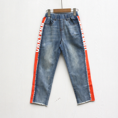 L妞系列140春装Ⅱ 品牌童装折扣/童纯棉牛仔休闲长裤22141蓝