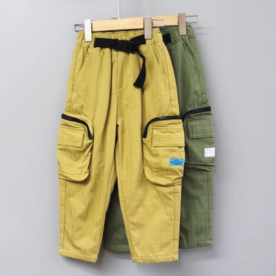 T芙系列120秋冬Ⅱ品牌童装折扣/童加绒休闲纯棉长裤81016二色