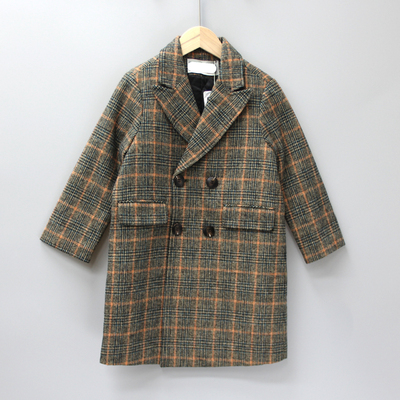 LK-Y系列110-140秋冬装 品牌童装折扣/长款大衣夹棉外套13113卡橙