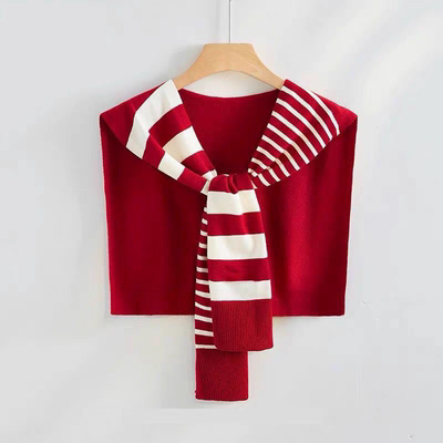 2026新款春秋针织条纹披肩外搭薄款女夏季办公室空调房护颈小坎肩