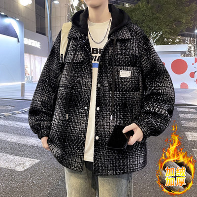 男士秋冬季加绒加厚外套潮牌工装