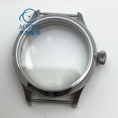 45mm银表壳适合改装ETA6497/6498