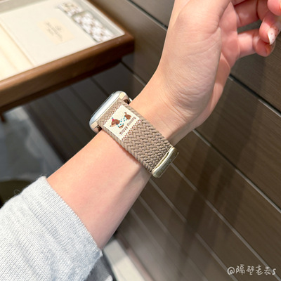 尼龙编织腊肠狗磁吸表带适用11代applewatch10苹果S9iwatch87se32