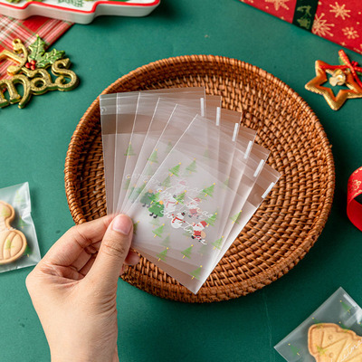 圣诞饼干包装自封袋粘节单独雪花酥糖果曲奇盒子的糖霜姜小立烘焙