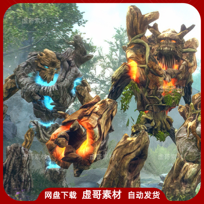 UE4UE5模型 Forest Golems 魔幻风格森林魔像傀儡树人精灵怪物