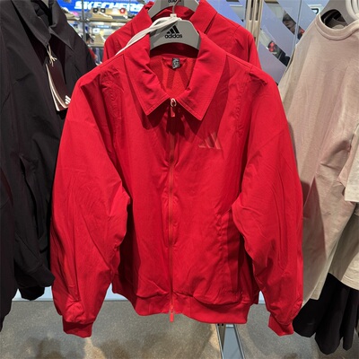 adidas阿迪达斯加绒外套男25春季蛇年新款运动休闲翻领夹克JZ4193