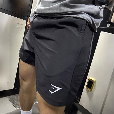 蒋劲夫同款GYMSHARK健身短裤肌肉鲨鱼运动跑步训练服男三四分裤子