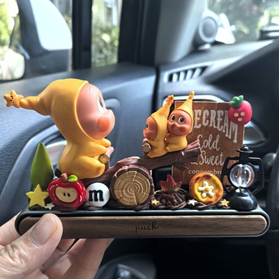 泡泡马特星星人跷跷板说临时停车牌号码车载中控台挪车摆件装饰