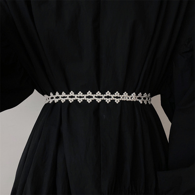 法式气质丝巾飘带收腰腰带链