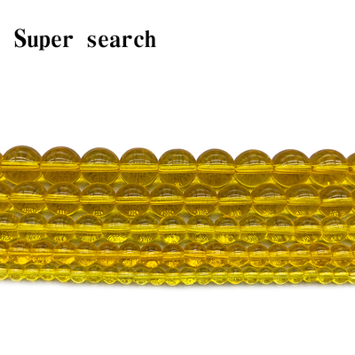 金黄色人造水晶散珠子门帘diy手工串女项链圆珠配件耳坠玻璃饰品