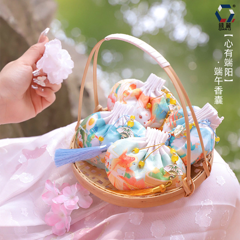 端午节香囊古风流苏吊坠荷包龙舟锦鲤香袋汉服随身配饰挂件小礼物