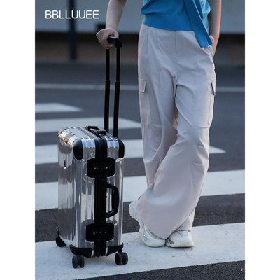BBLLUUEE/粉蓝衣橱夏季女装立体分割工装风裤子挺括垂感休闲长裤