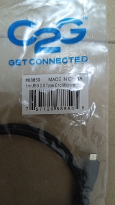 原装USB2.0 Type C to Micro B typec转安卓充电线micro 连接线1m