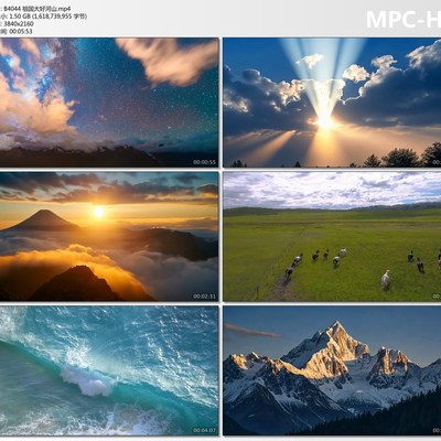 4k祖国大好河山风景景色高山流水草原雪山瀑布溪AIGC背景视频素材