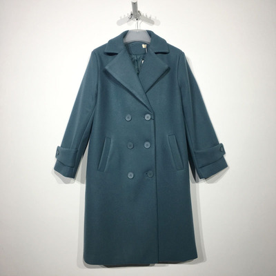 潮系列 D85304 时尚长款毛呢外套品牌女装折扣
