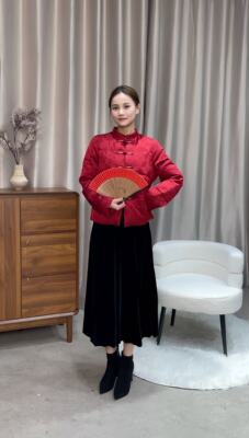 NOHASHTAG国风盘扣羽绒服2025年冬季新款圣诞新年红色宽松鹅绒服