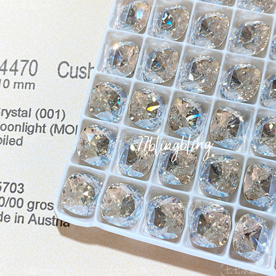 正品施家水晶华子4470尖底肥方001mol月光白指甲饰品异型堆钻