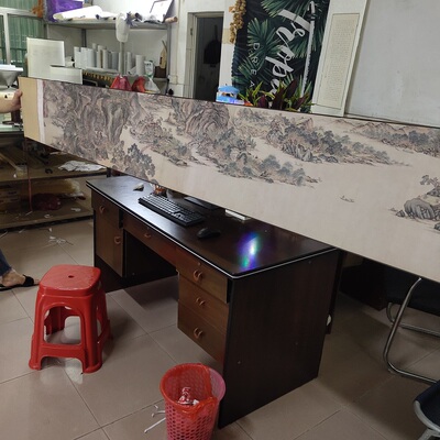 明 吴彬 迎春图卷古代名家山水画长卷宣纸微喷复制学习临摹装饰画