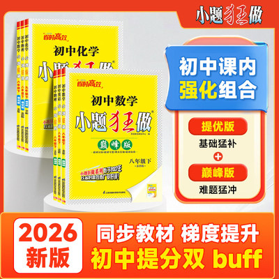 当当网 2026新恩波初中小题狂做提优版七九八年级语文数学英语物理化学上册下册人教版译林苏科HJ初一二三中学教辅练习册同步教材
