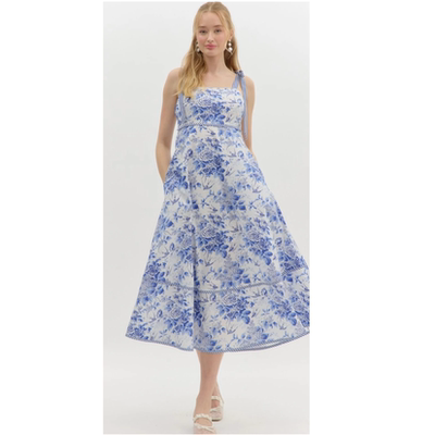 外贸单entro度假风A字连衣裙