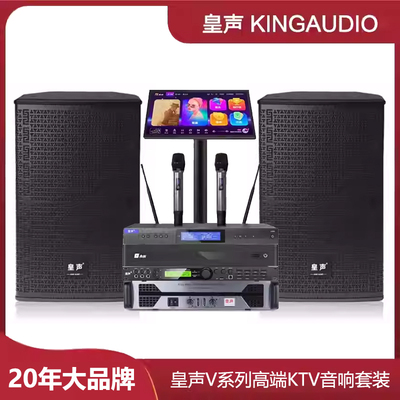 KingAudio/皇声V10一拖二音响设备+点歌机+话筒 专业KTV音响套装
