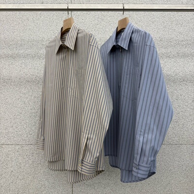 ATTHEBAGEL纯棉休闲条纹衬衫