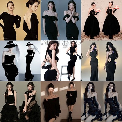 影楼复古新款拍摄服饰简约肖像照赫本风露背修身小礼服主题摄影服