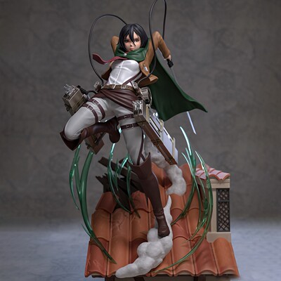 C48 三笠 阿克曼Mikasa Ackerman GK白模 手办 光固化3D打印  STL