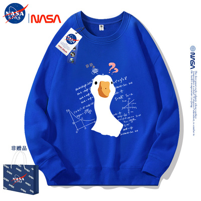 NASA联名圆领卫衣男女生同款2026新款美式潮牌宽松情侣长袖上衣服