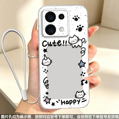 猫抓可放照片相框适用于OPPOReno16T手机壳oppo Reno16镜头全包PMM110支架防摔软壳高级保护套卡通新款手机套