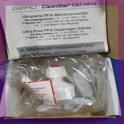 全新原装GEMU盖米手动隔膜阀 PFA隔膜阀C67/4/D77305A-01HPW