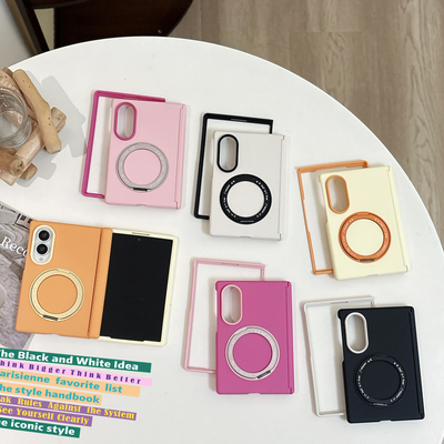 适用三星GalaxyZFold8手机壳ZFold8保护套ins肤感磨砂纯色折叠三星Fold8翻盖双面360旋转支架Fold8外壳网红款