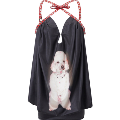 Nodress【i-dle 叶舒华同款】带粉宝石贵宾犬蓬蓬吊带连衣裙